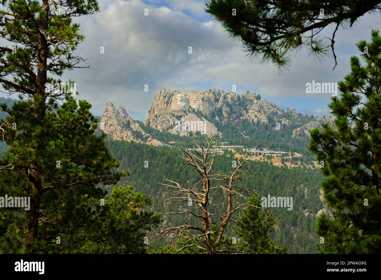 Mount Rushmore, with its famous presidential faces, is seen from ...