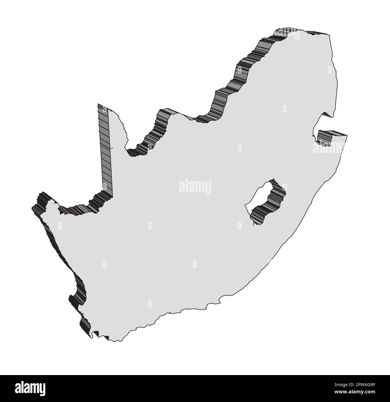 South Africa 3D Silhouette Map Stock Vector Image & Art - Alamy