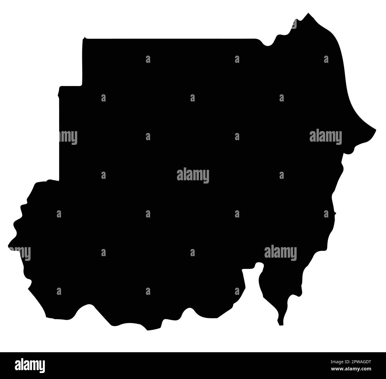 Silhouette Map of Sudan Stock Vector Image & Art - Alamy