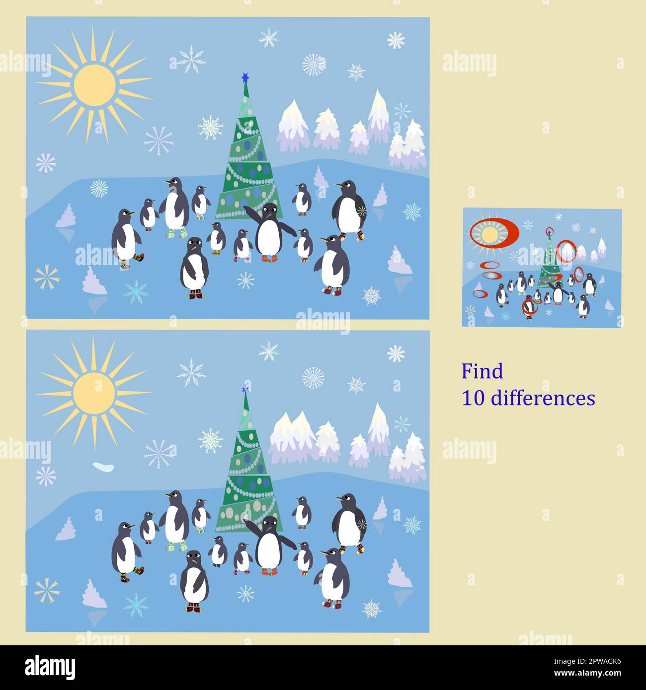 find 10 differences rebus for children under 6 years old, presented by ...