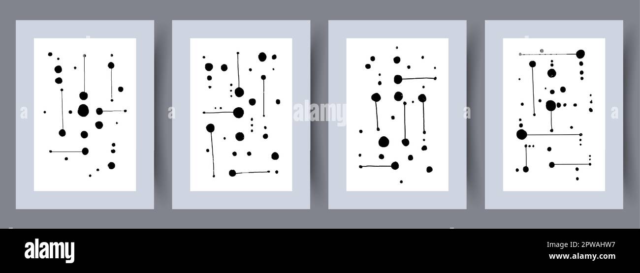 Abstract figures aesthetic shapes wall art print Stock Vector Image ...