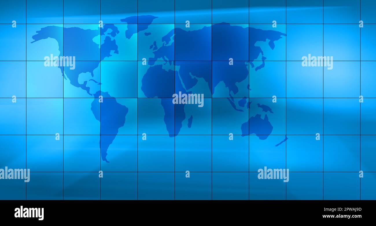 World map blue background, business concept-3d illustration Stock Photo ...