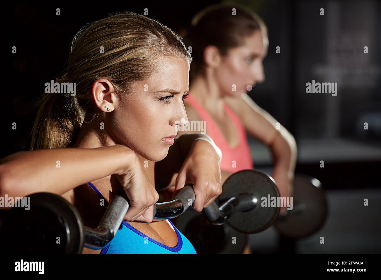 Going from strength to strength. two young women working out with ...