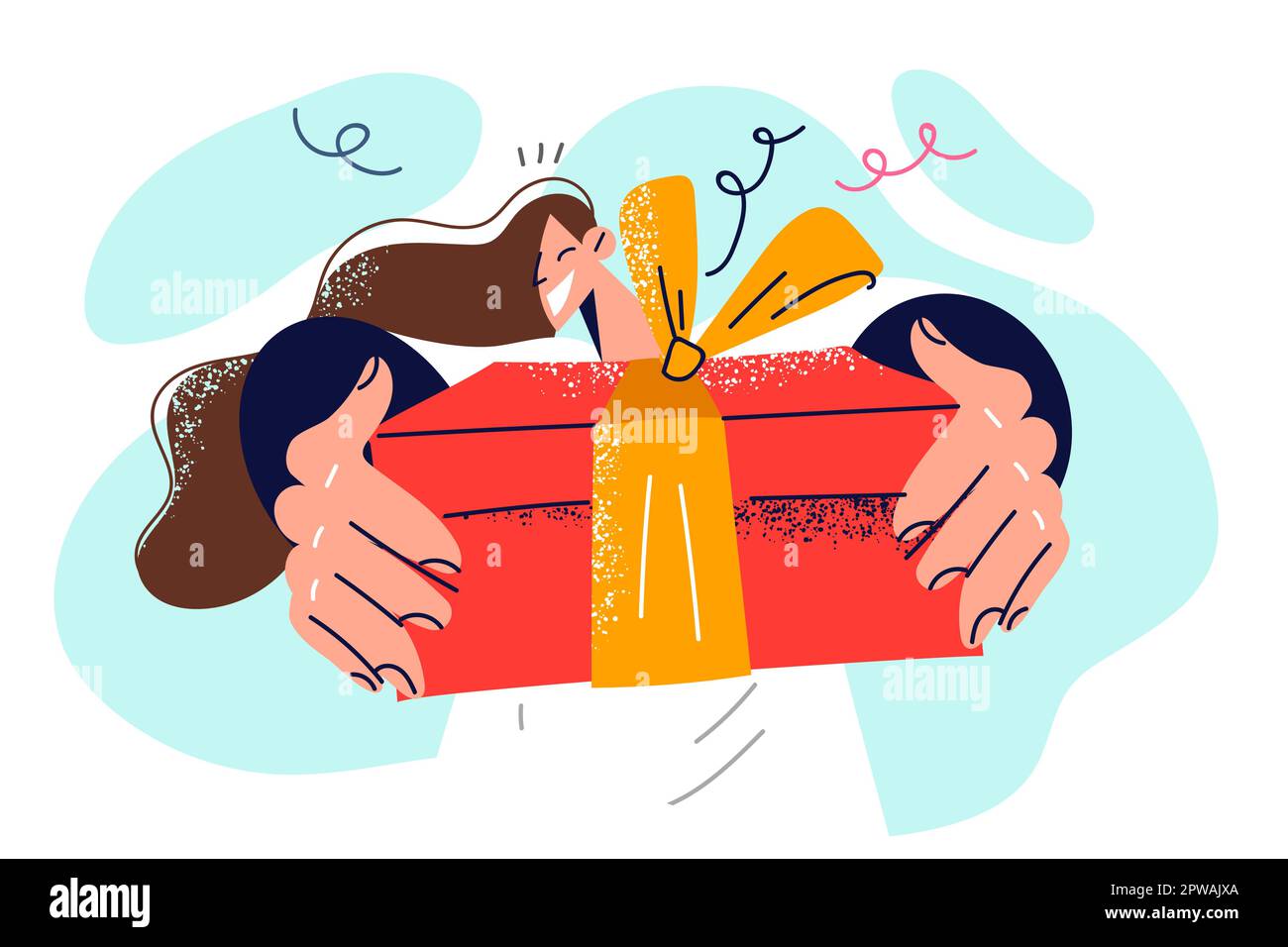 Girl showing off christmas gift Stock Vector Images - Alamy