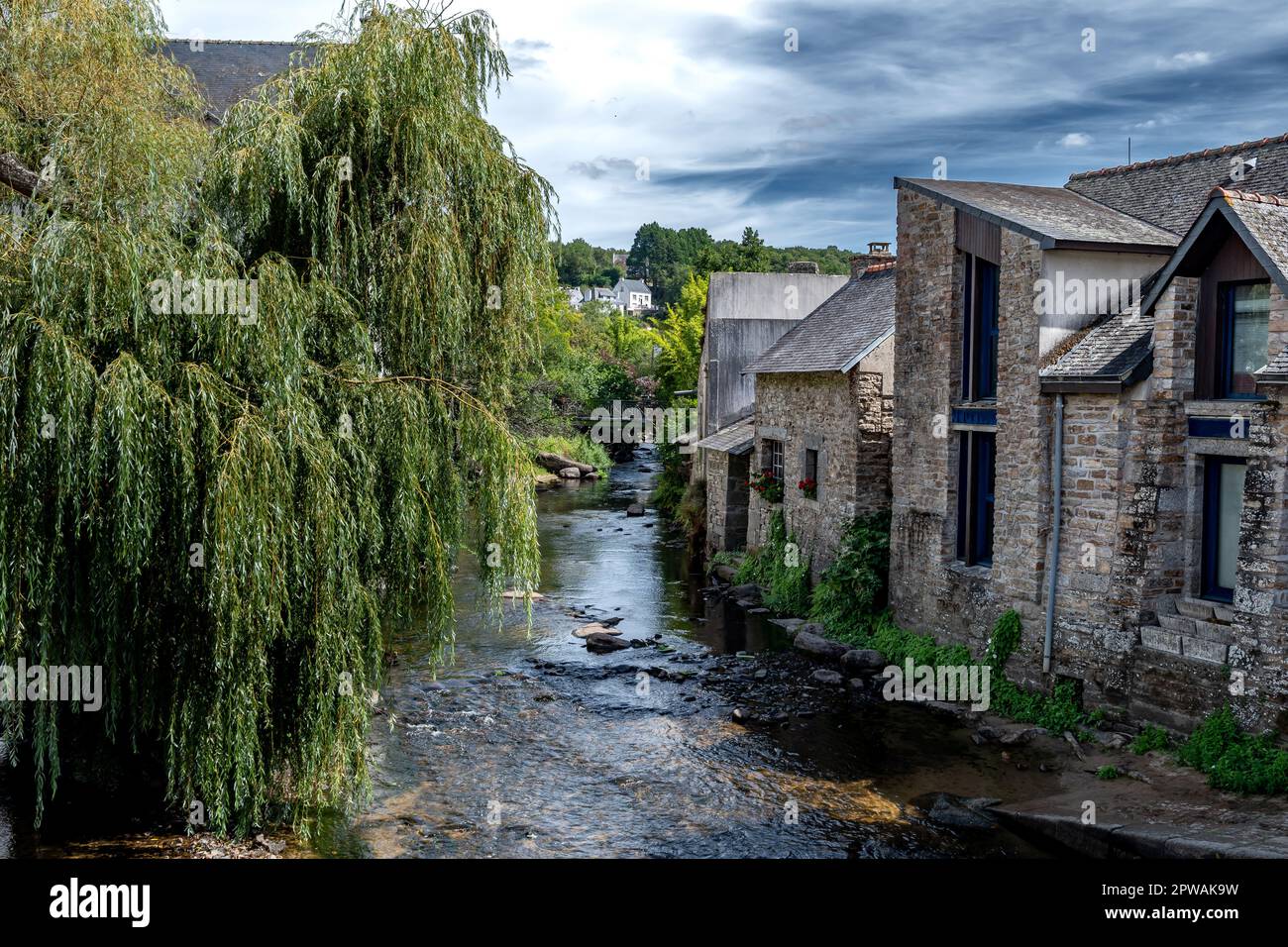 Medieval Village And Artist Enclave Pont Aven At Finistere River Aven ...