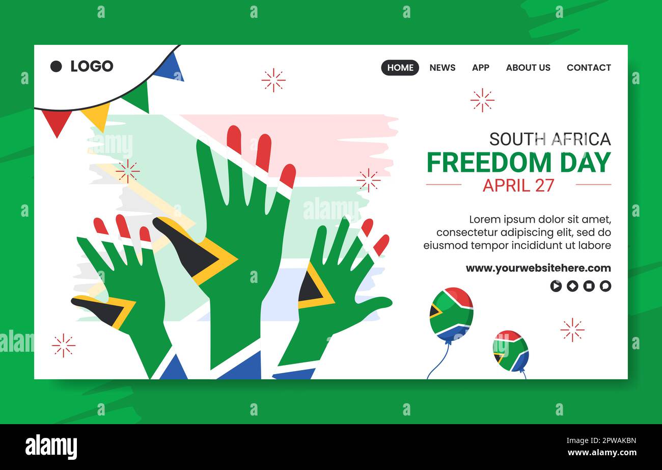 Happy South Africa Freedom Day Social Media Landing Page Hand Drawn ...