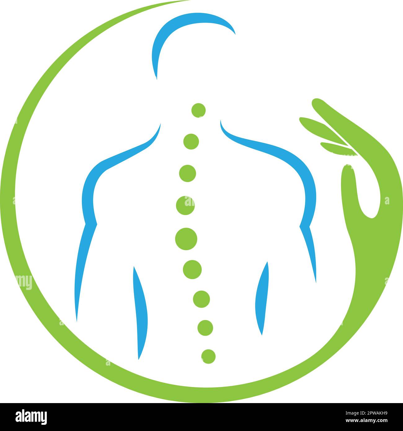 Person In Motion And Spine Chiropractor Orthopedic Massage Logo