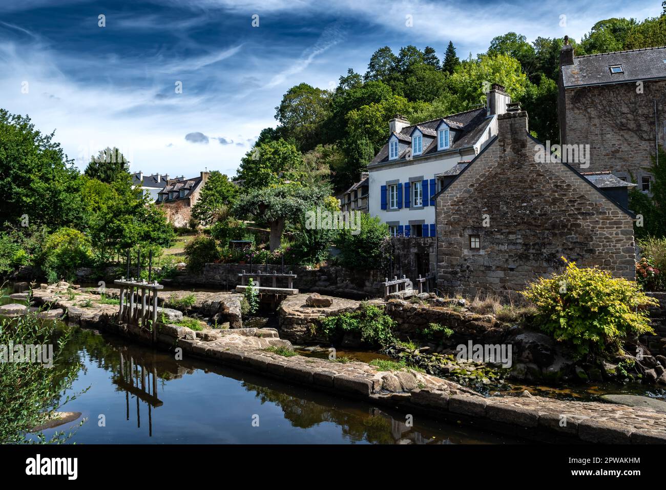 Medieval Village And Artist Enclave Pont Aven At Finistere River Aven ...