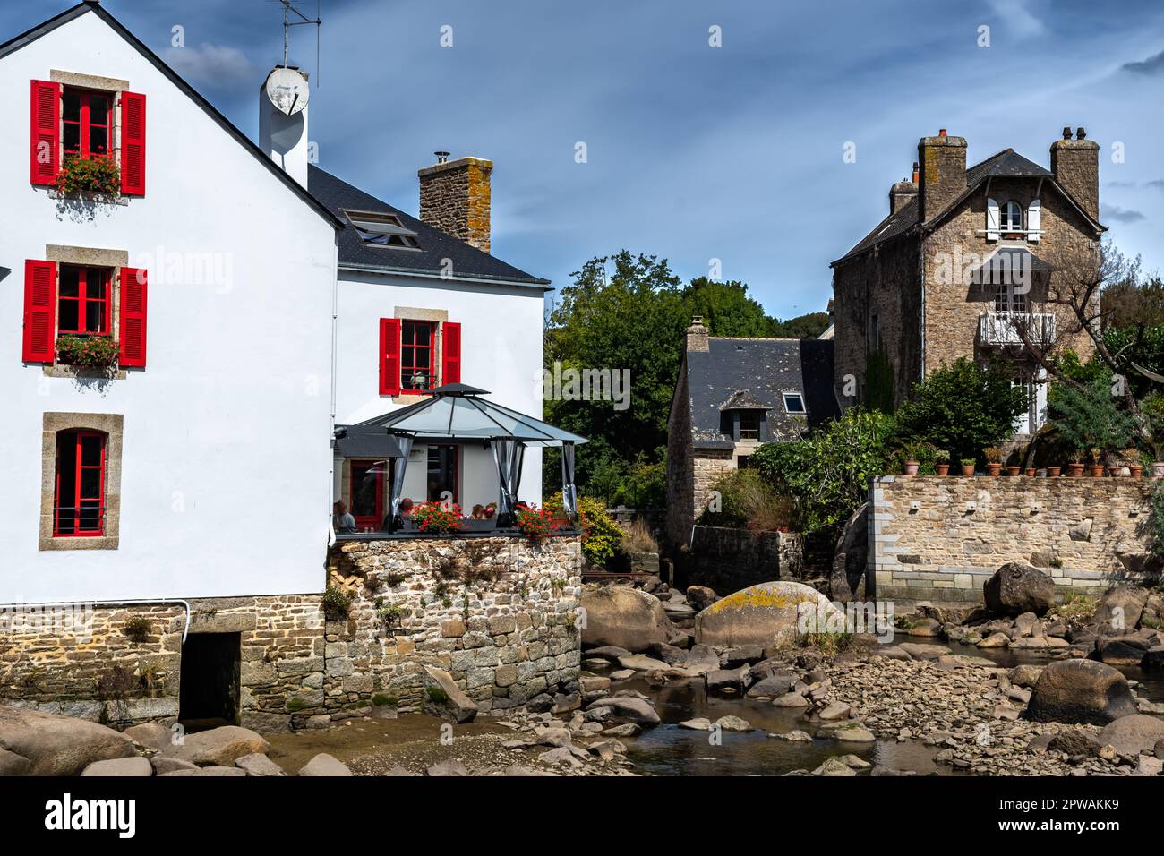 Medieval Village And Artist Enclave Pont Aven At Finistere River Aven ...