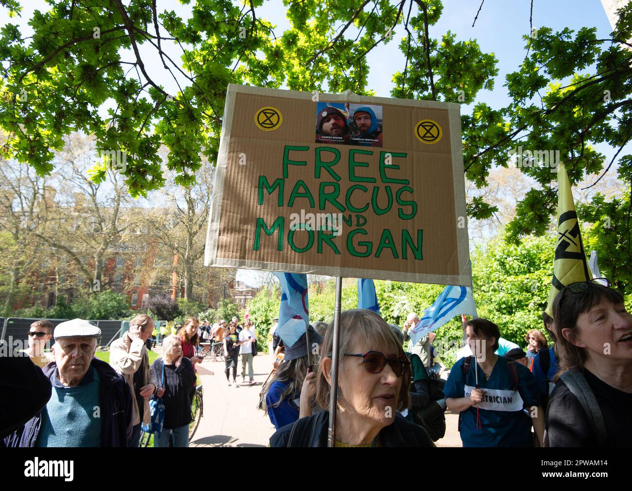 London, UK. 29th April, 2023. Just Stop Oil (JSO) activists held a ...