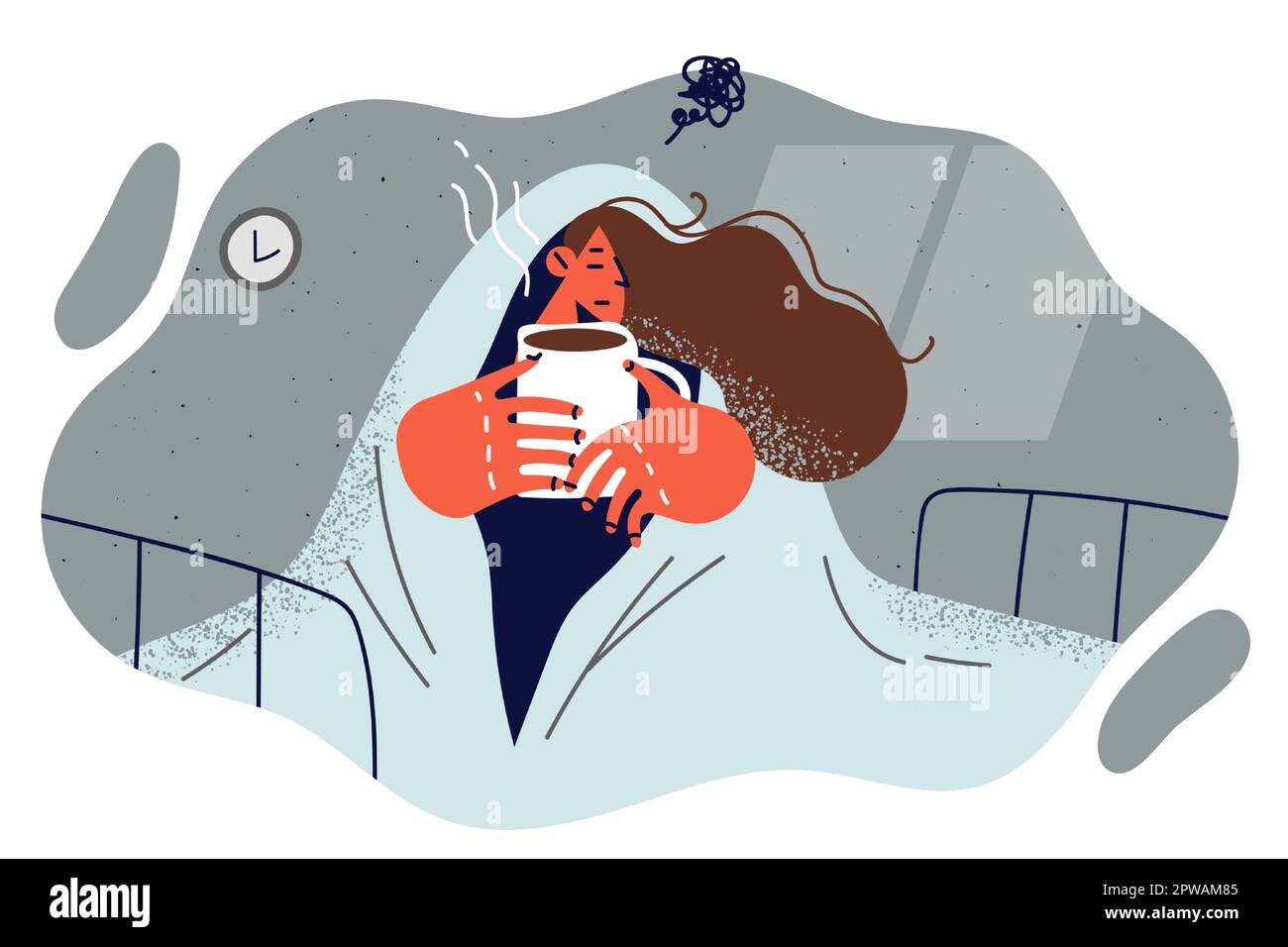 Woman wrapped bed blanket Stock Vector Images - Alamy