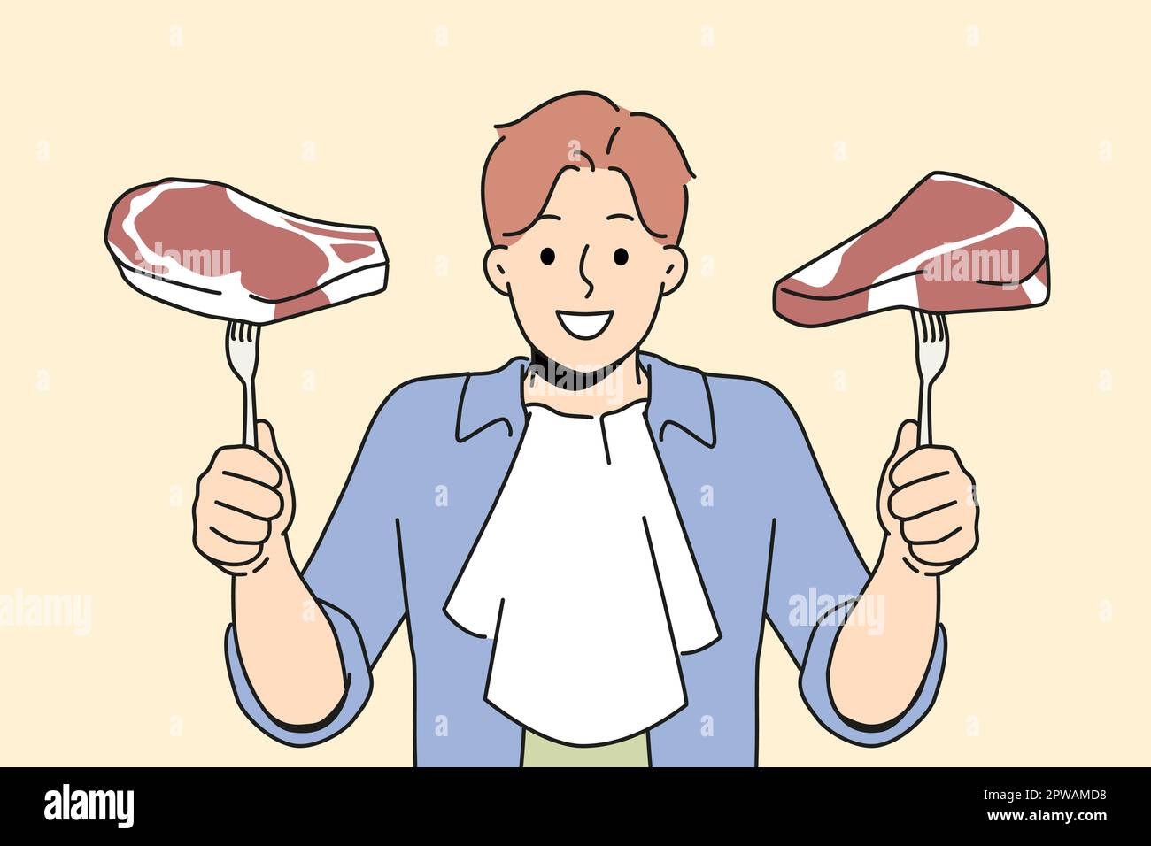 Raw beef steaks Stock Vector Images - Alamy