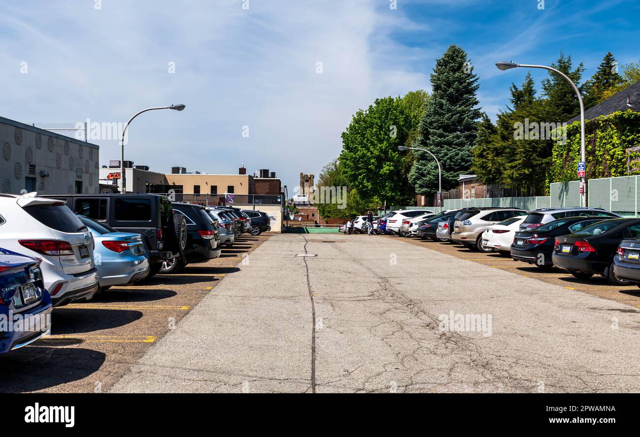 A parking lot filled with cars in Pittsburgh, Pennsylvania, USA Stock ...