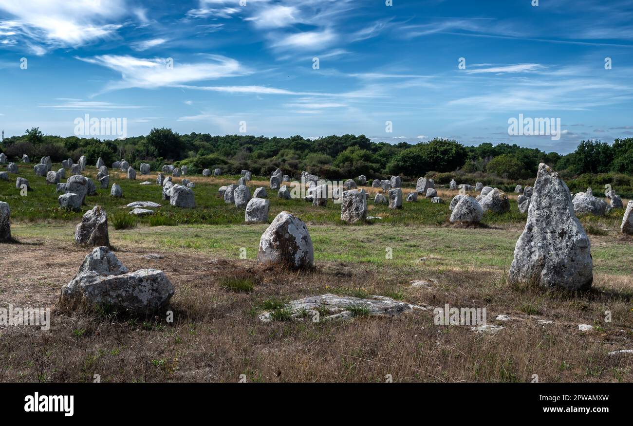 Ancient Stone Field Alignements De Menhir Carnac With Neolithic ...
