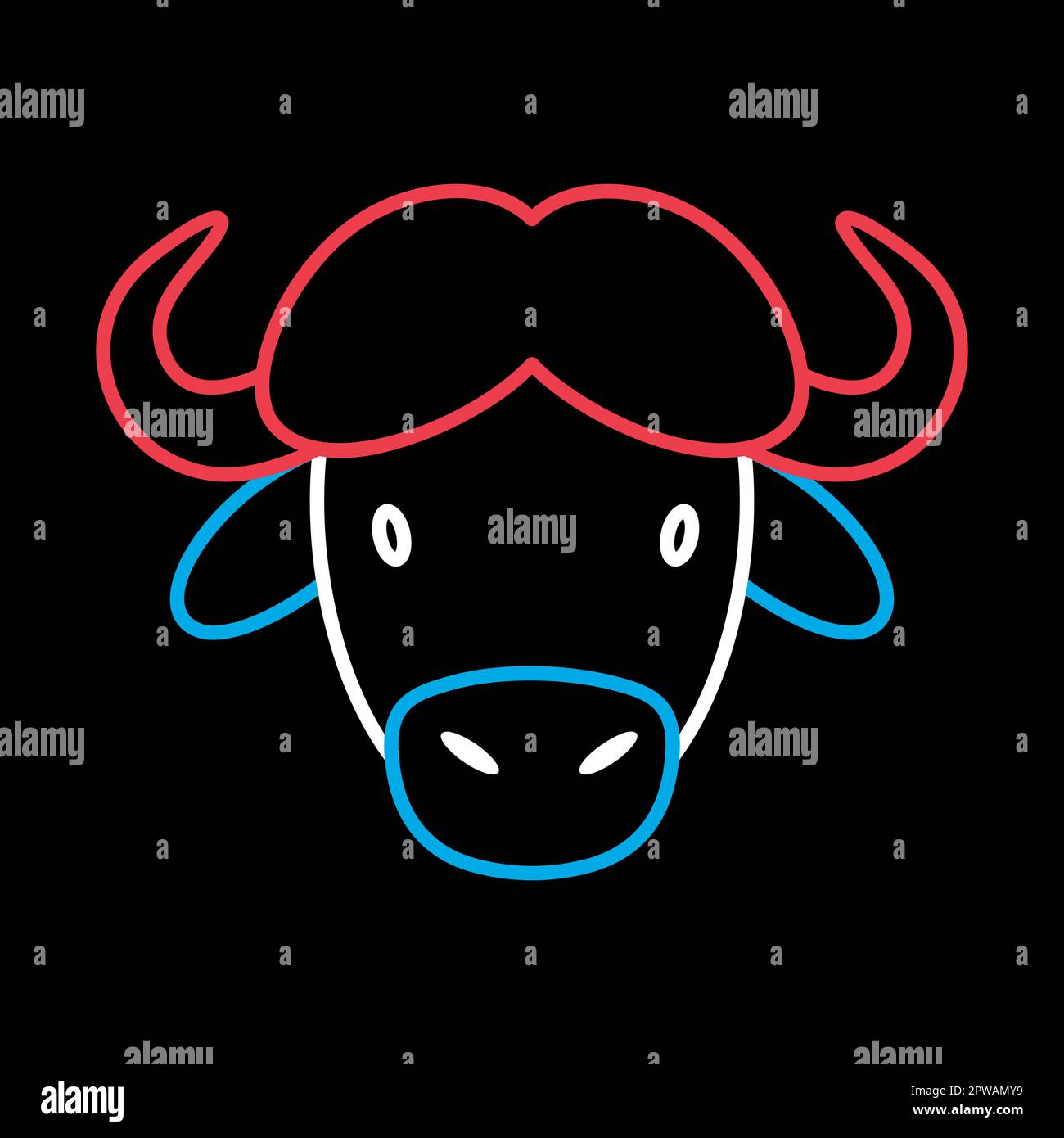 Buffalo bison ox icon. Animal head vector Stock Vector Image & Art - Alamy