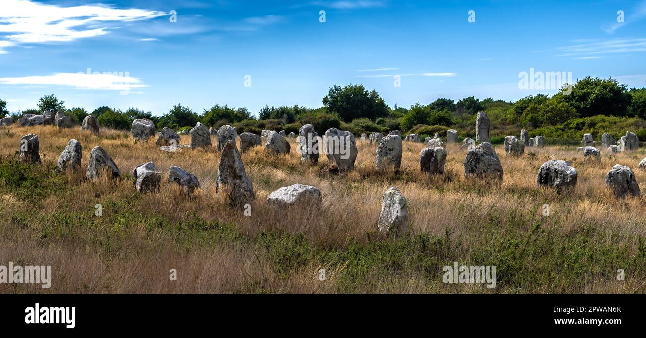 Ancient Stone Field Alignements De Menhir Carnac With Neolithic ...