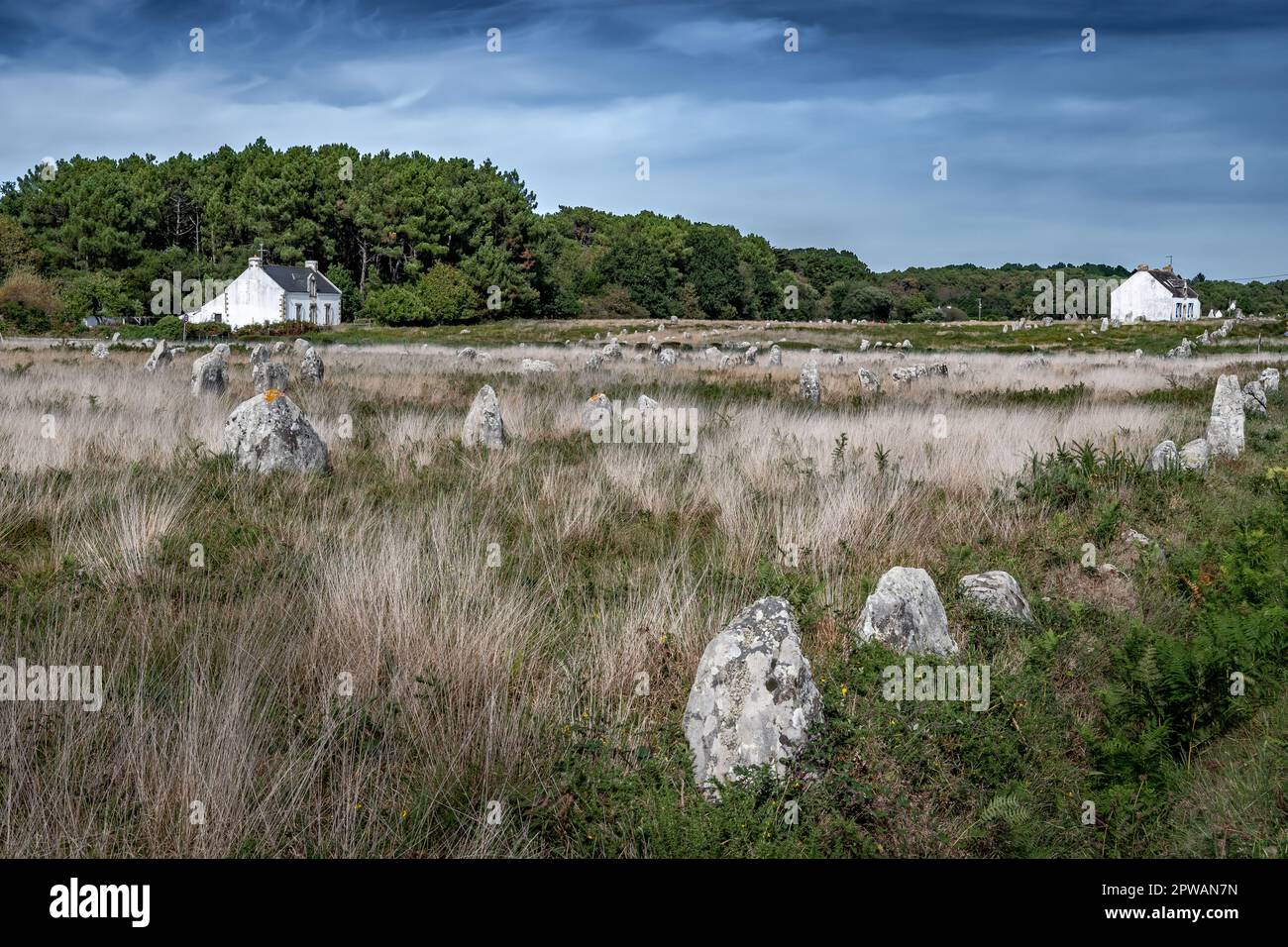 Ancient Stone Field Alignements De Menhir Carnac With Neolithic ...