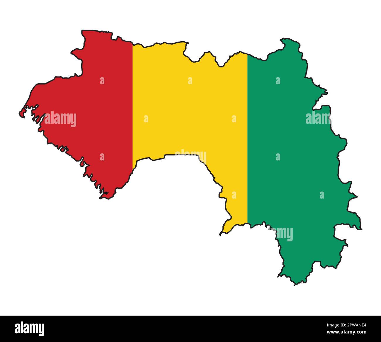 Guinea flag map Stock Vector Images - Alamy