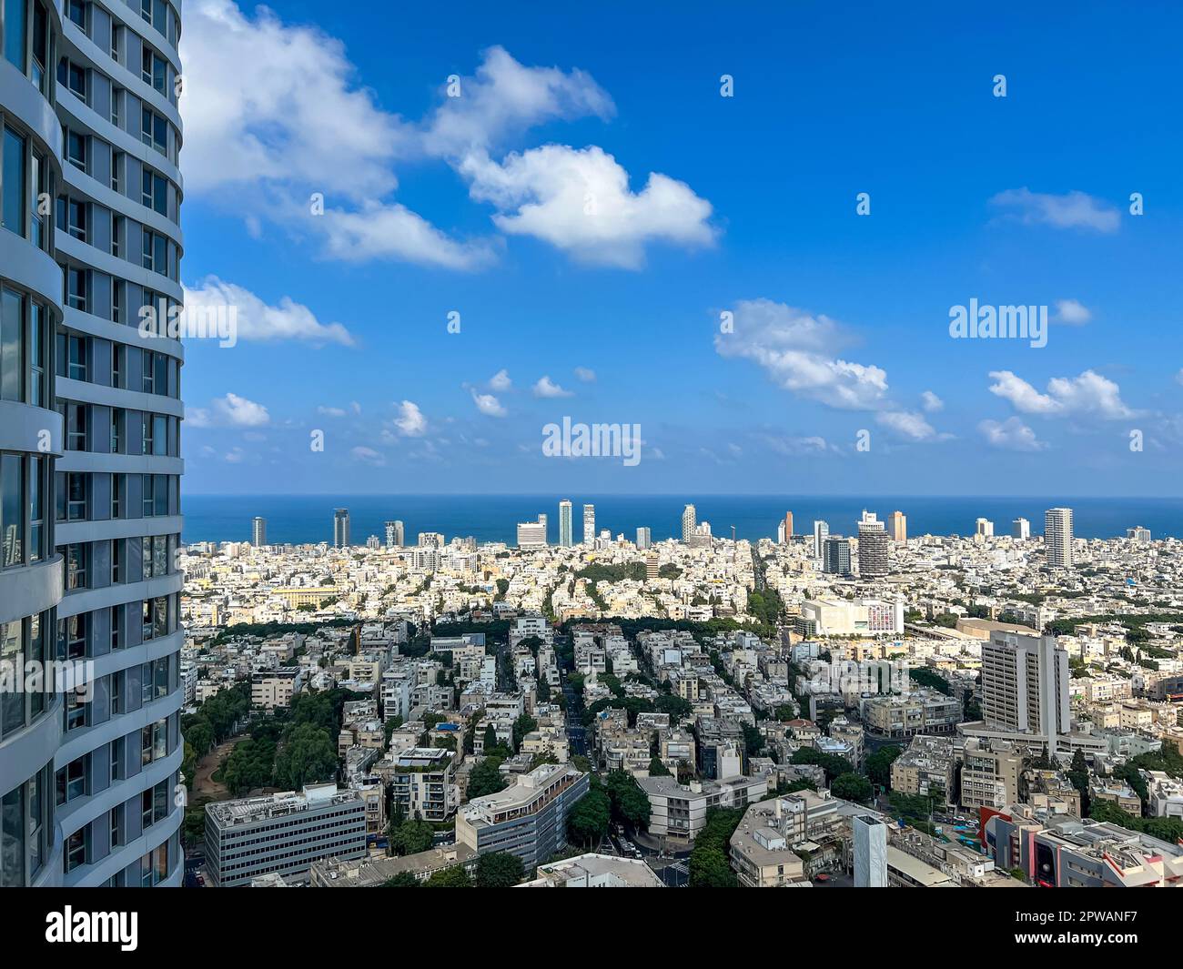 View of seaside city with modern buildings Stock Photo - Alamy