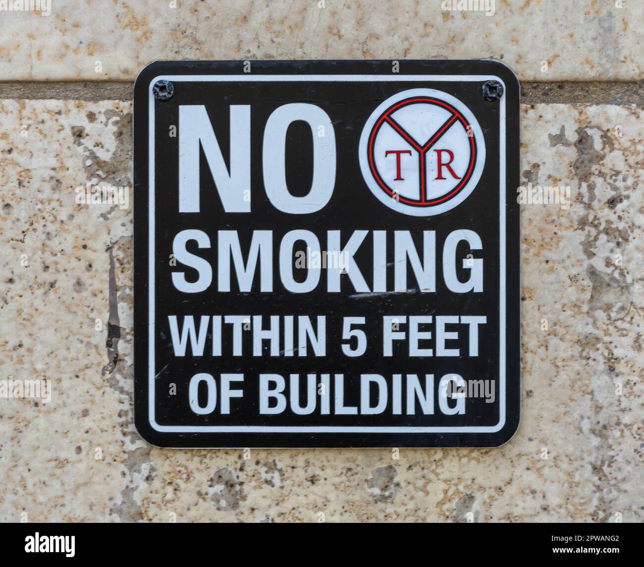 A no smoking sign on a building on Forbes Avenue in the Squirrel Hill ...