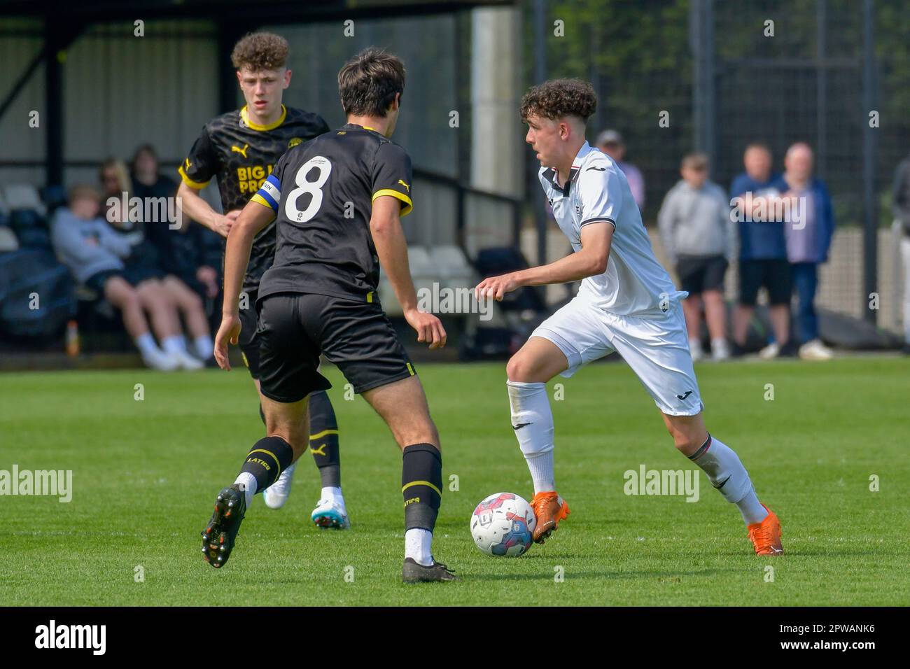 Swansea, Wales. 29 April 2023. Charlie Veevers of Swansea City under ...