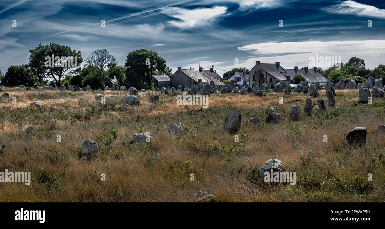Ancient Stone Field Alignements De Menhir Carnac With Neolithic ...