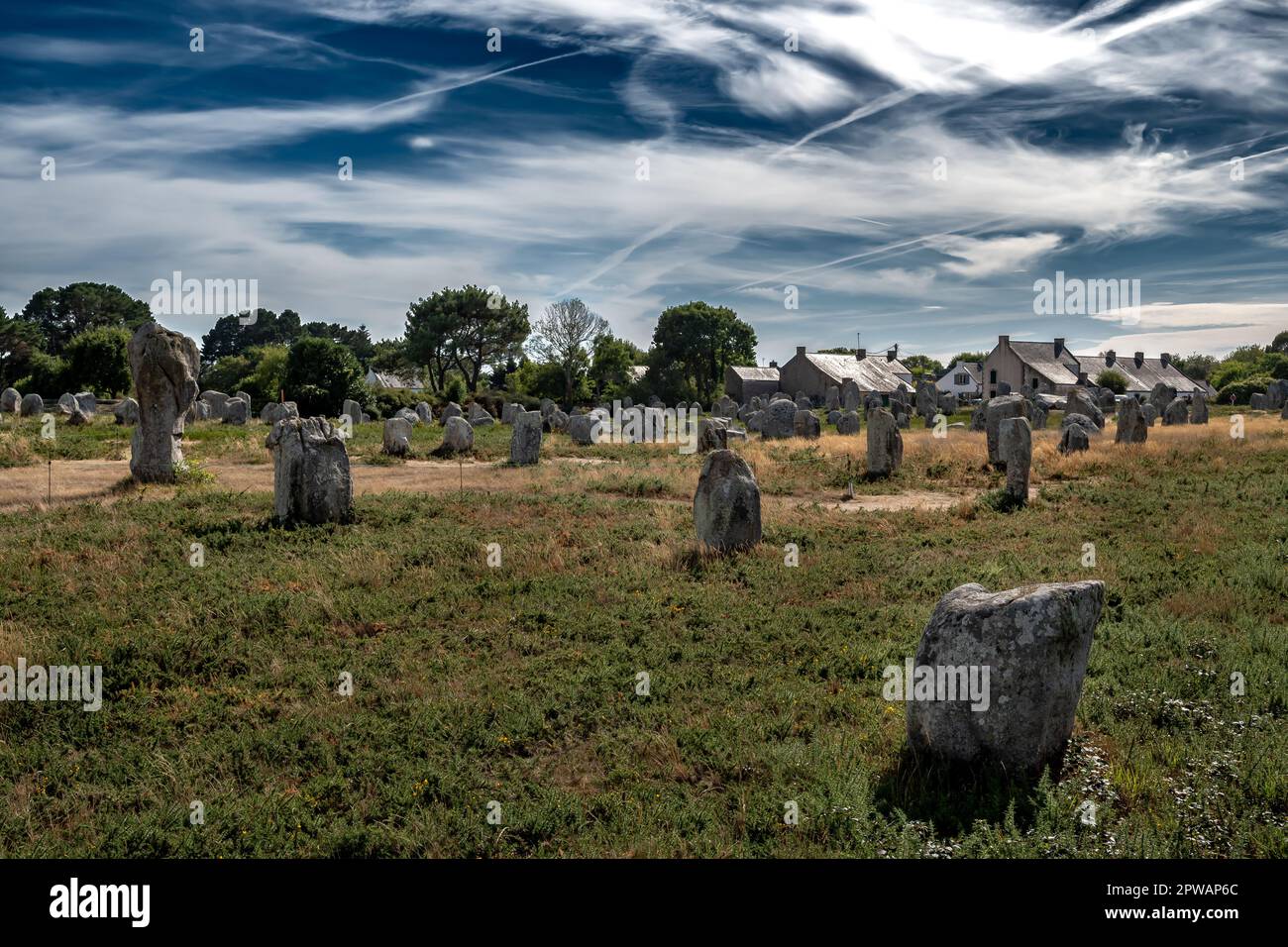 Ancient Stone Field Alignements De Menhir Carnac With Neolithic ...