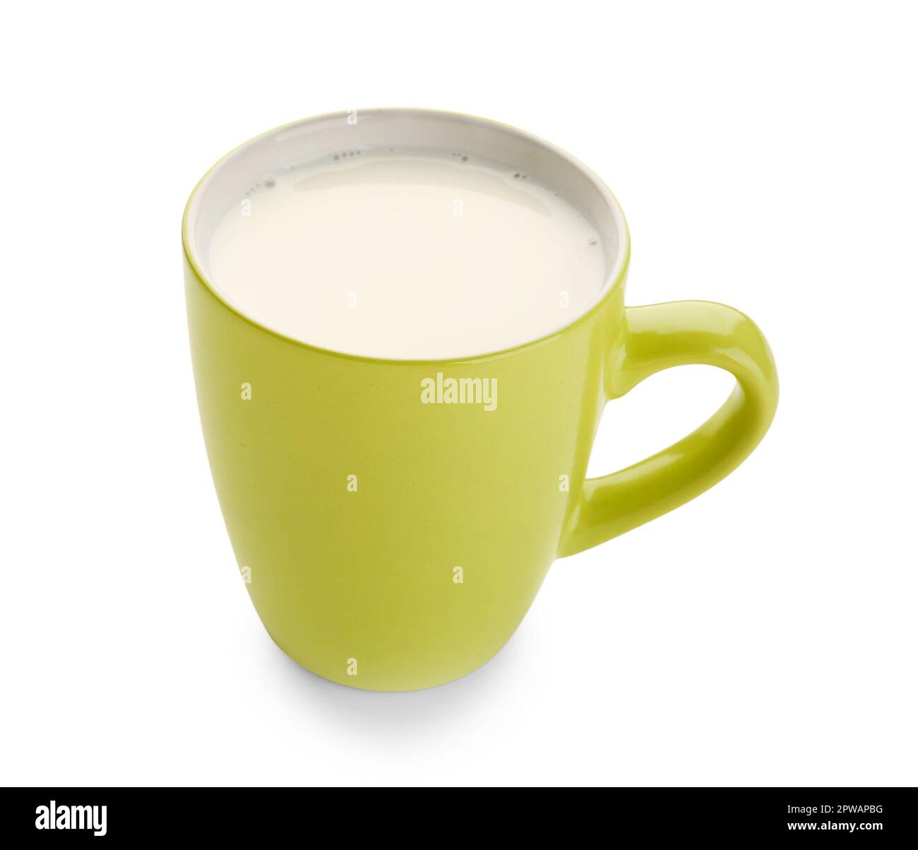 Cup of milk on white background Stock Photo - Alamy