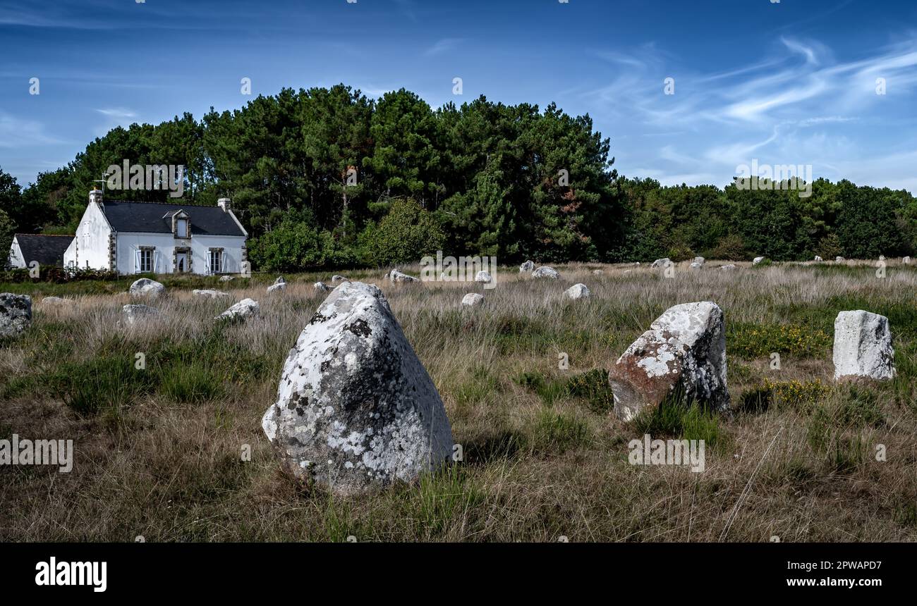 Ancient Stone Field Alignements De Menhir Carnac With Neolithic ...