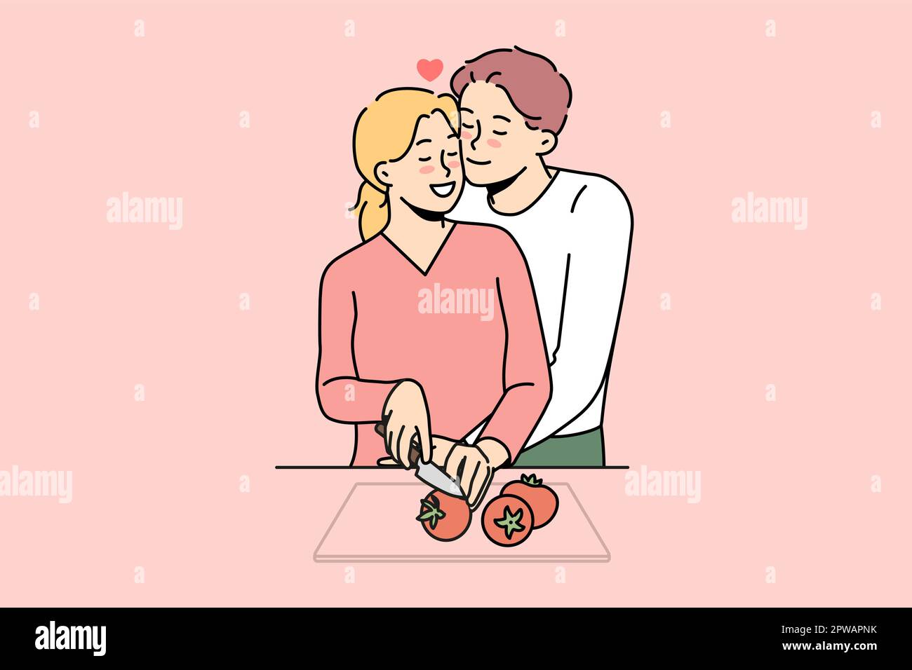 Romantic couple cooking Stock Vector Images - Alamy