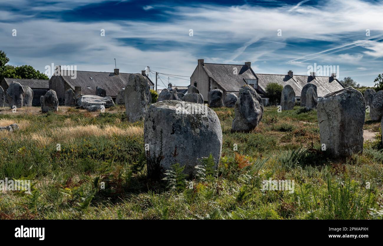 Ancient Stone Field Alignements De Menhir Carnac With Neolithic ...
