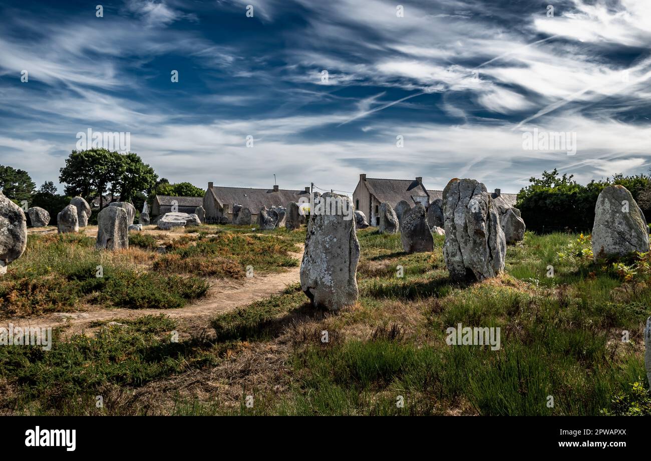 Ancient Stone Field Alignements De Menhir Carnac With Neolithic ...