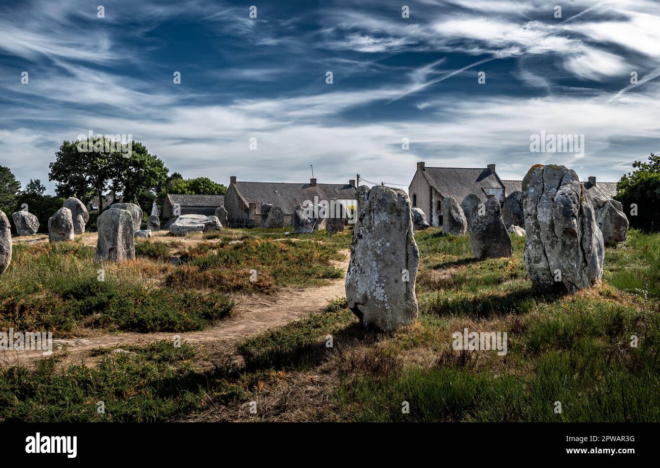 Ancient Stone Field Alignements De Menhir Carnac With Neolithic ...