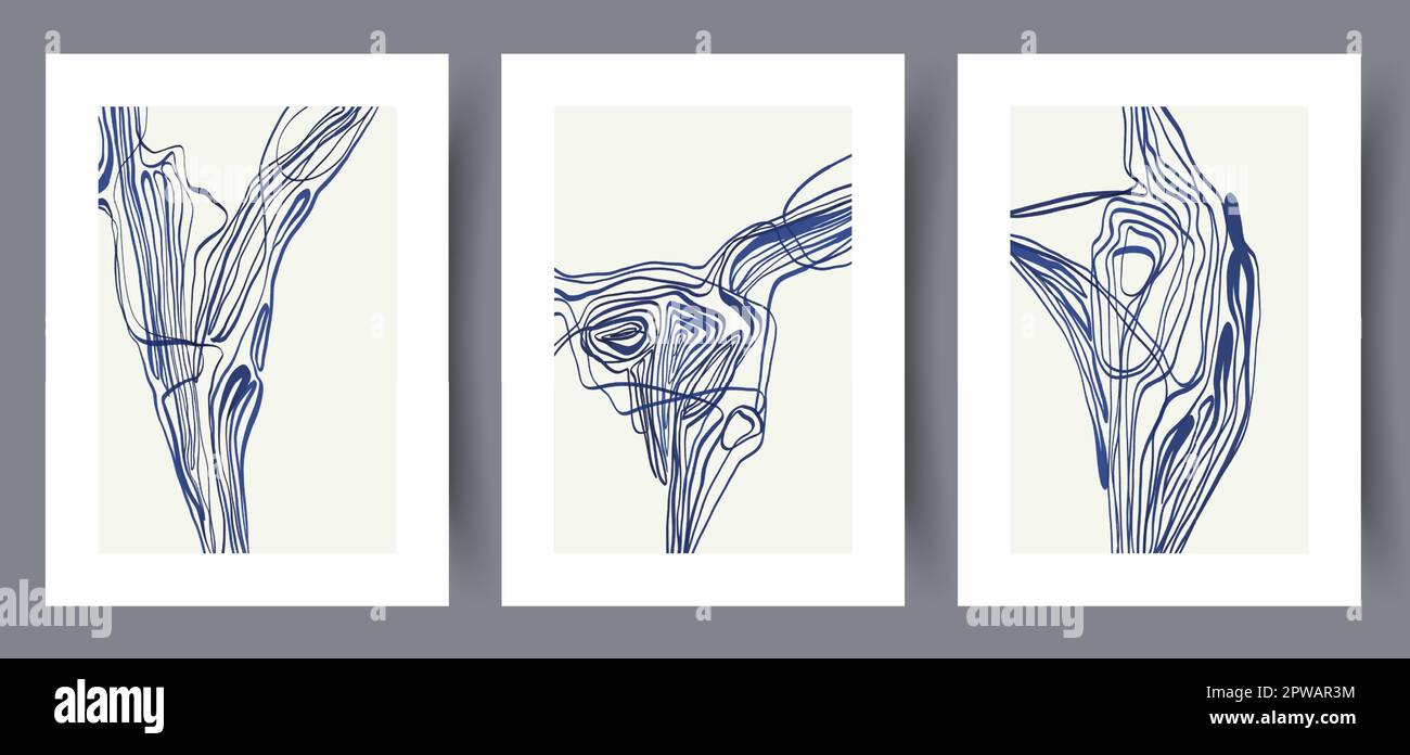 Abstract figures aesthetic shapes wall art print Stock Vector Image ...