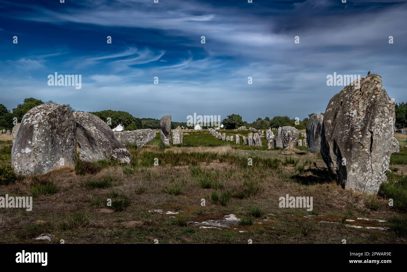 Ancient Stone Field Alignements De Menhir Carnac With Neolithic ...