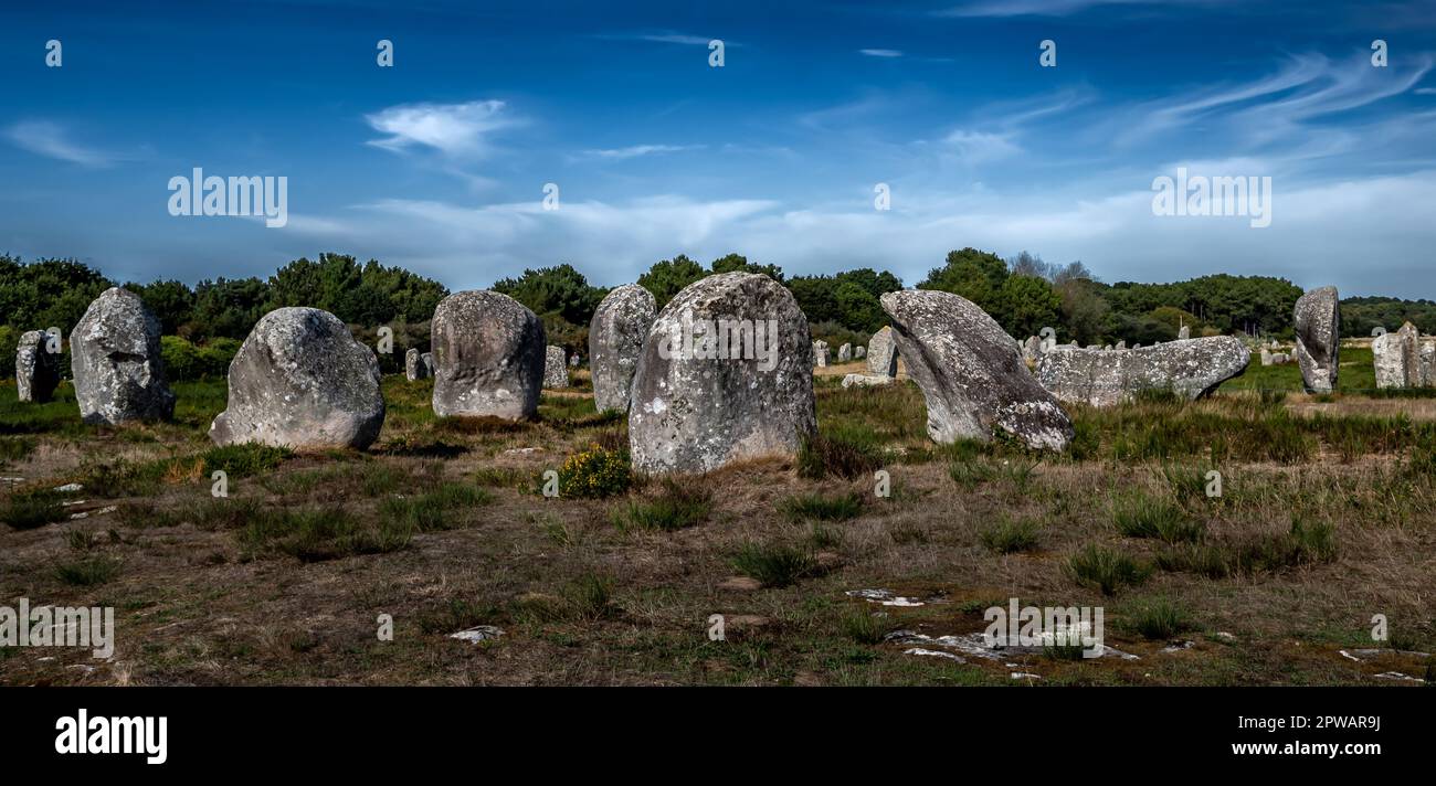 Ancient Stone Field Alignements De Menhir Carnac With Neolithic ...