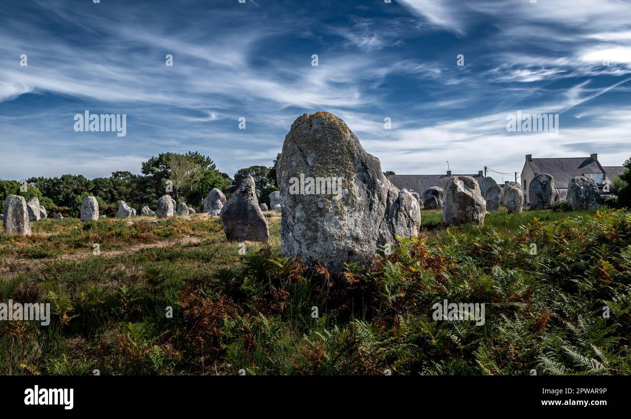 Ancient Stone Field Alignements De Menhir Carnac With Neolithic ...