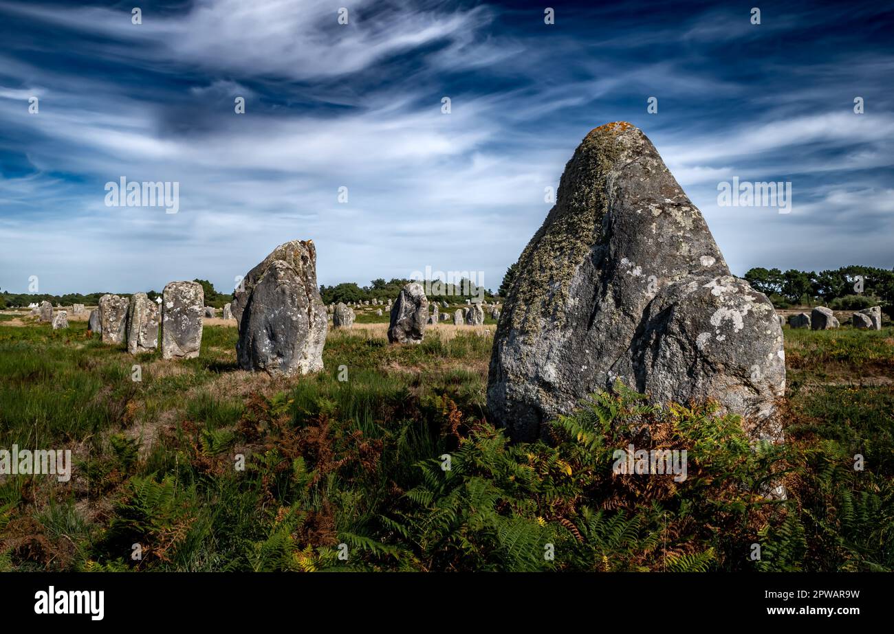 Ancient Stone Field Alignements De Menhir Carnac With Neolithic ...