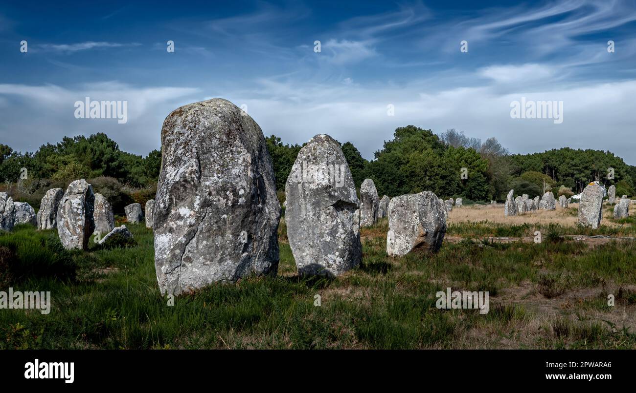 Ancient Stone Field Alignements De Menhir Carnac With Neolithic ...
