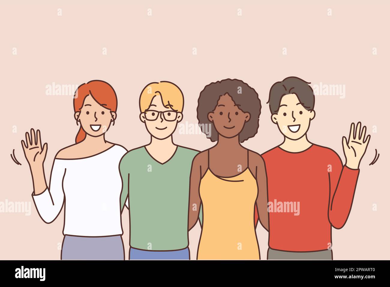 Multiethnic smiling Stock Vector Images - Alamy