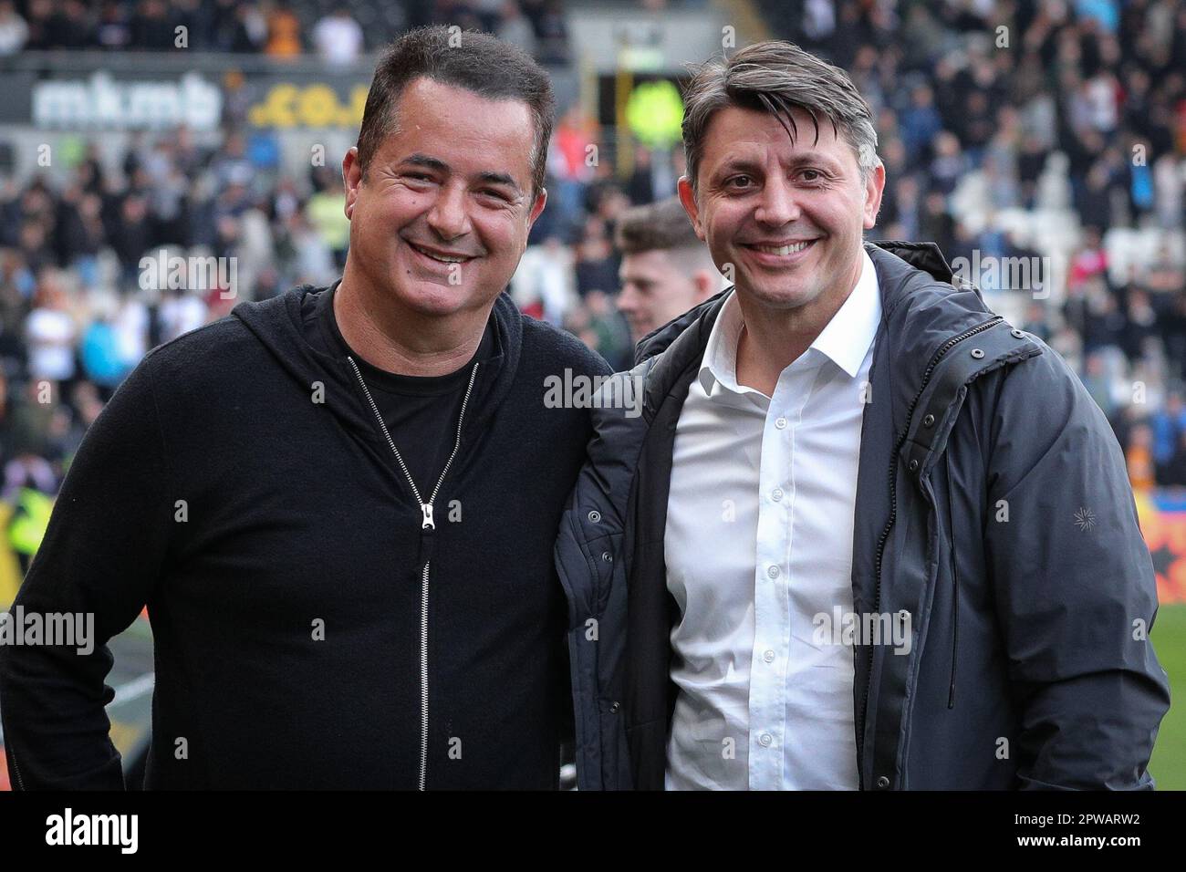 Hull City owner Acun Ilicali and Tan Kesler pose for a picture during ...
