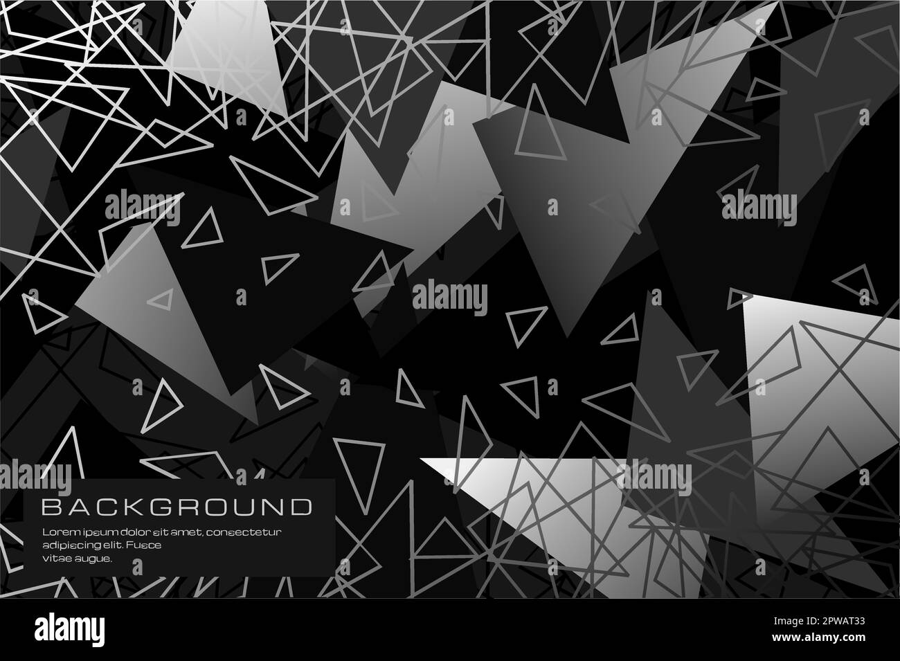 Abstract triangle background. Modern greyscale technology background ...