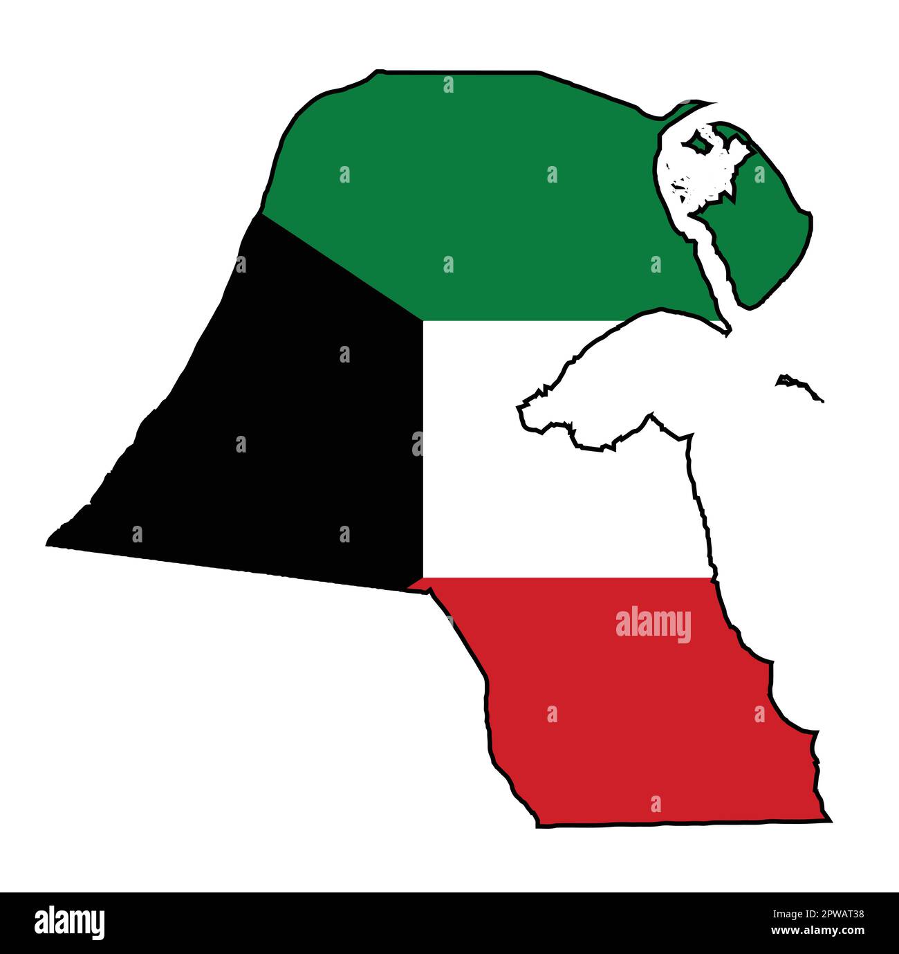 Silhouette Flag Map of Kuwait Stock Vector Image & Art - Alamy