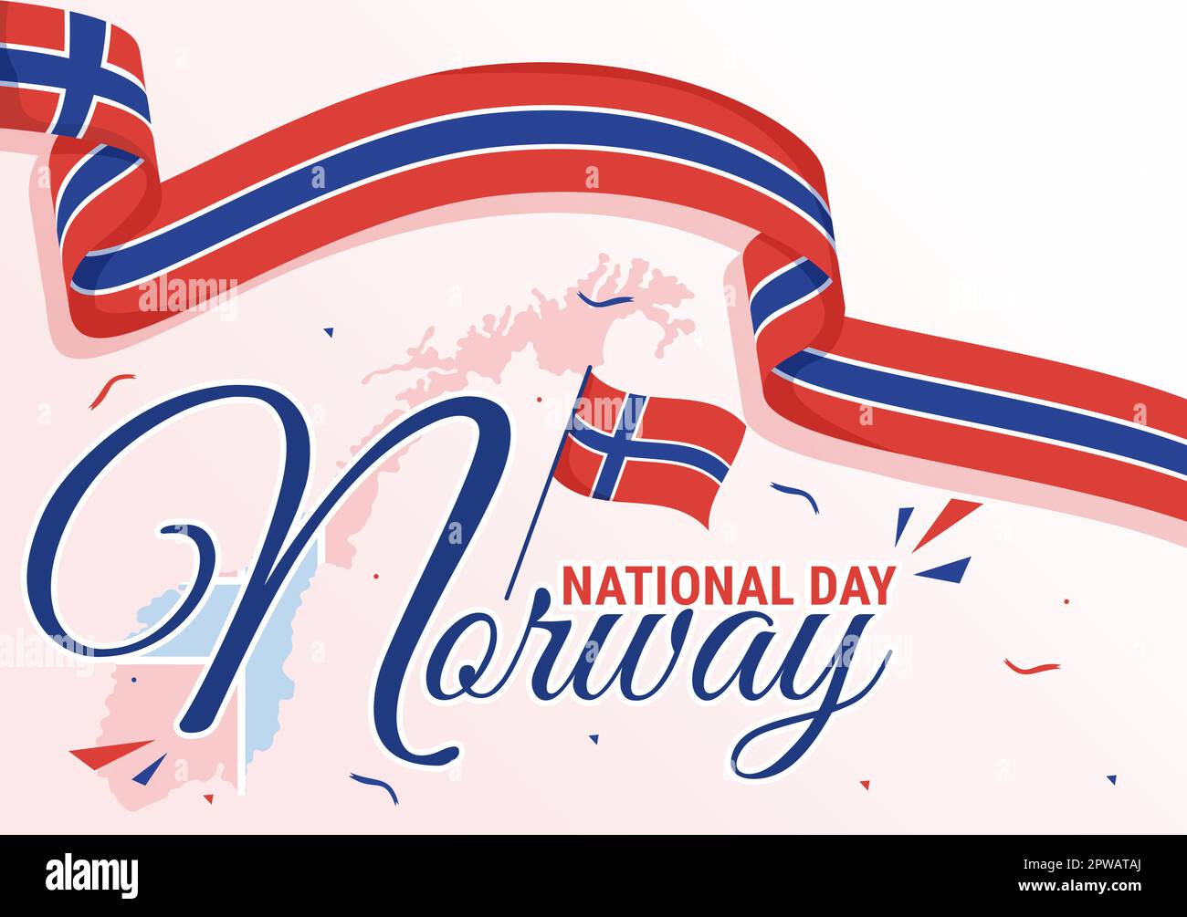 Norway National Day on May 17 Illustration with Flag Norwegian and ...