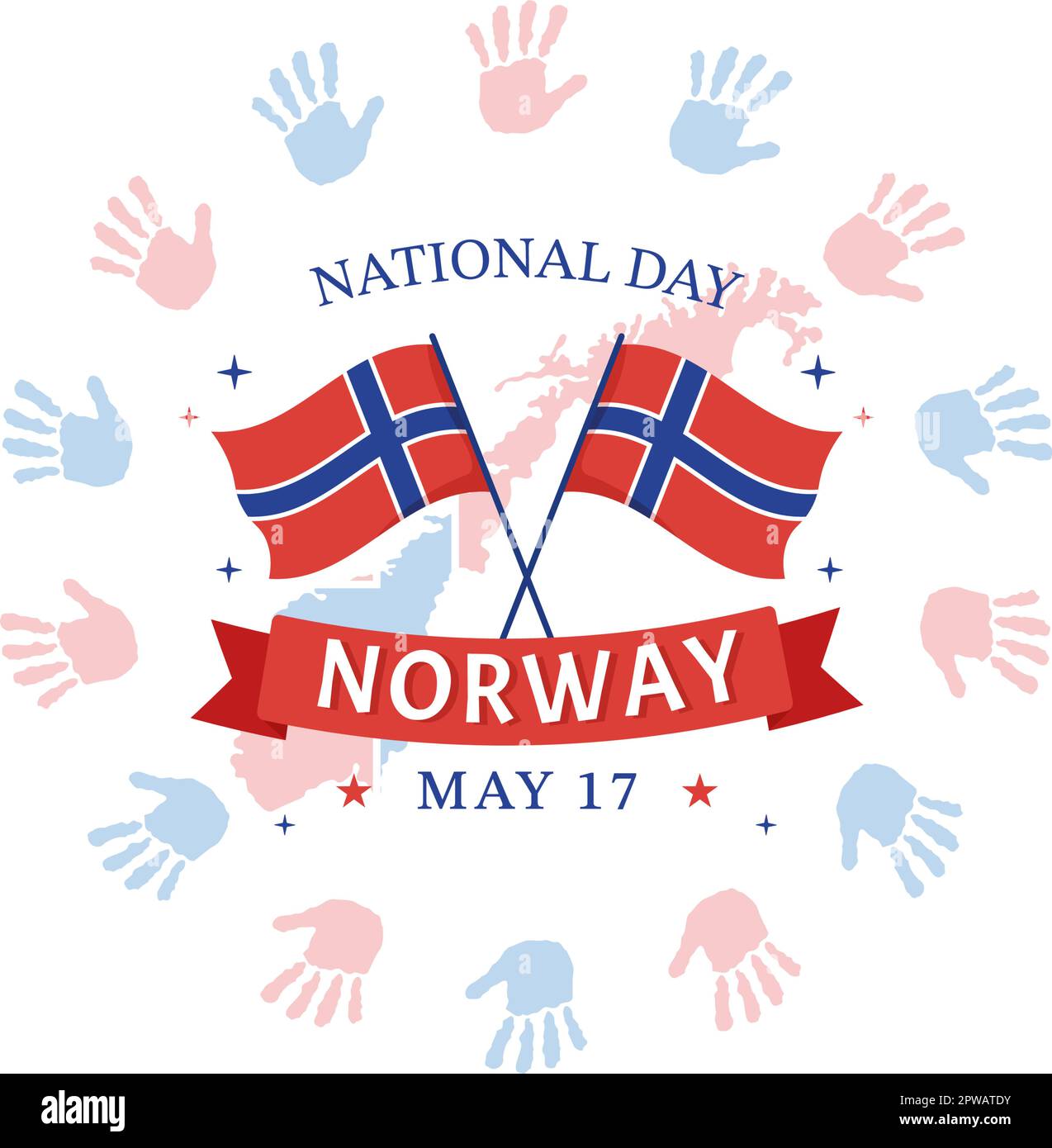 Norway National Day on May 17 Illustration with Flag Norwegian and ...