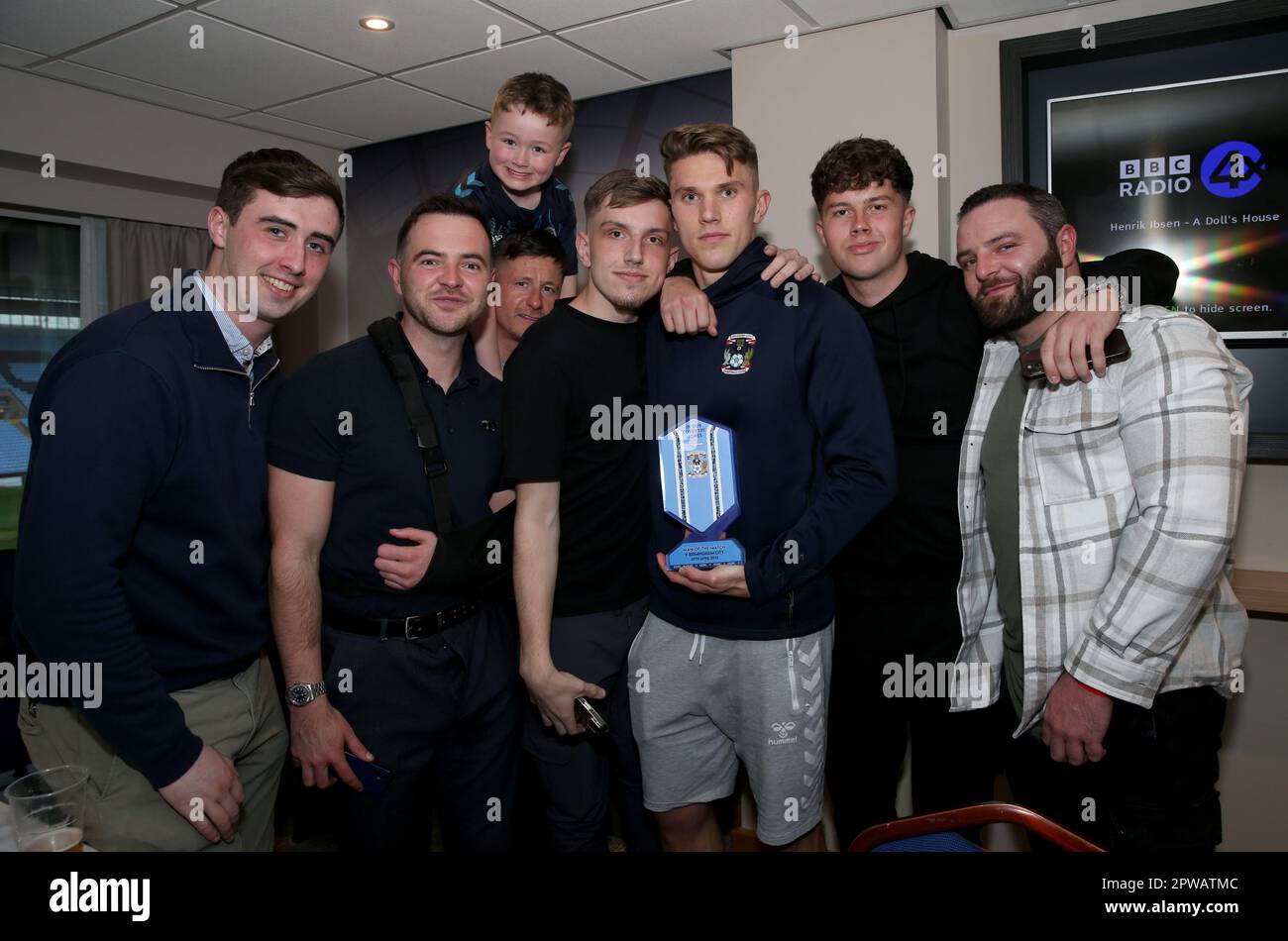 Coventry City's Viktor Gyokeres receives his Man of the Match award ...