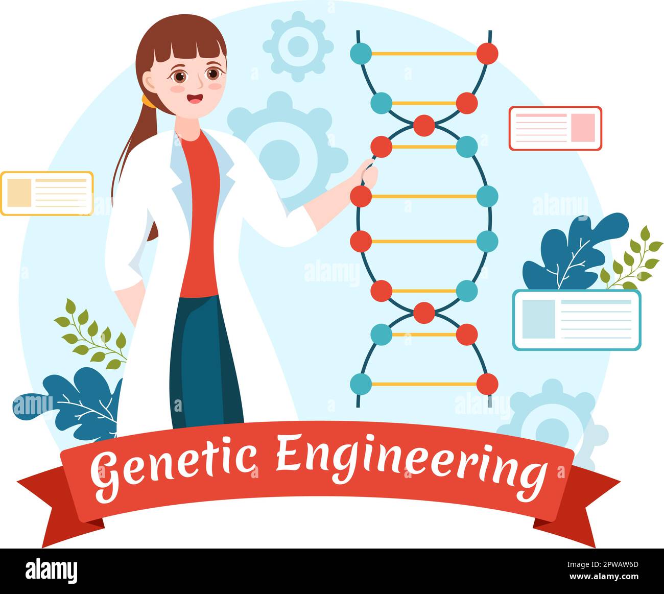 Genetic Engineering and DNA Modifications Illustration with Genetics ...