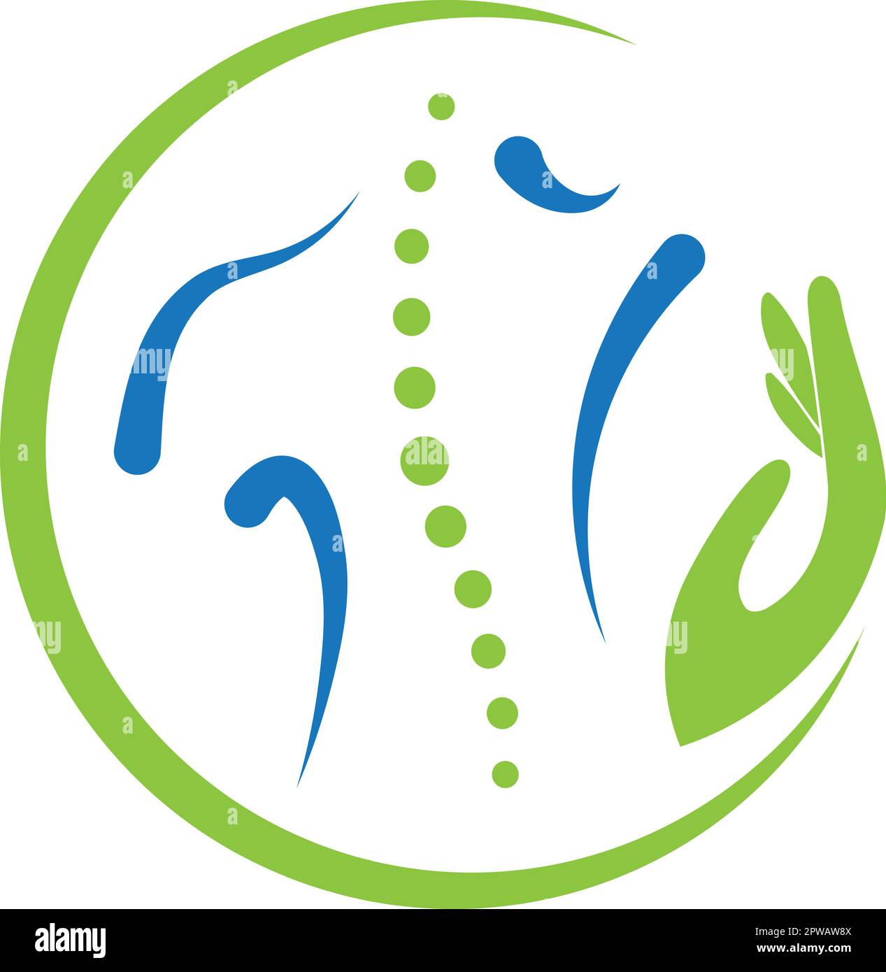 Person In Motion And Spine Chiropractor Orthopedic Massage Logo