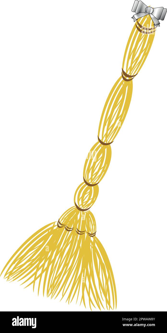 Yellow broom with a bow on a white background Stock Vector Image & Art ...