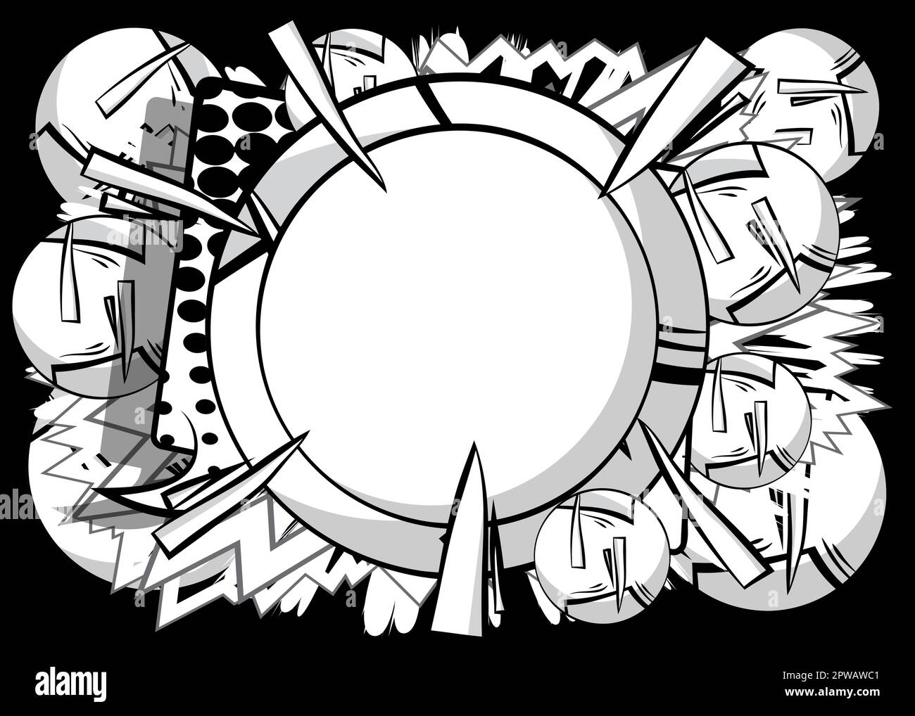 Comic book Black and white Advertising background Stock Vector Image ...
